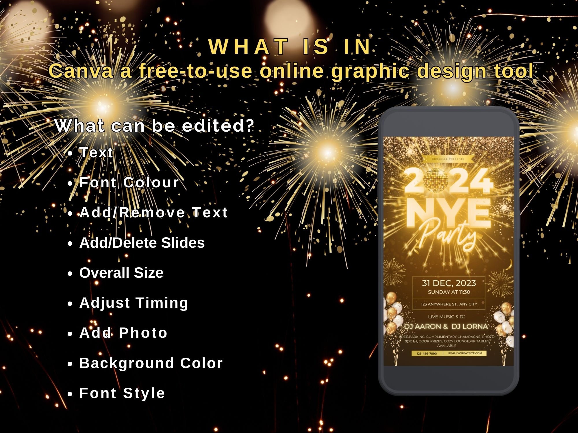 Digital New Years Eve Party Invitation, Animated NYE Celebration Invite ...
