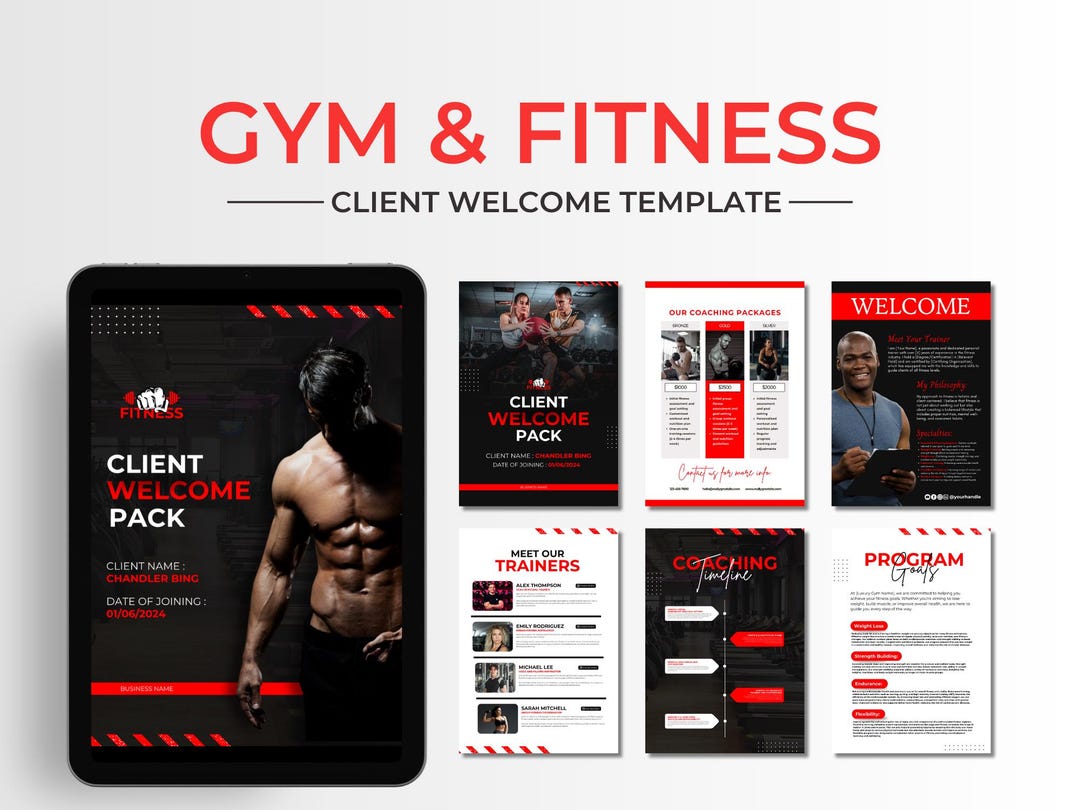 Gym Fitness Welcome Pack: Client Onboarding Canva Template - Etsy