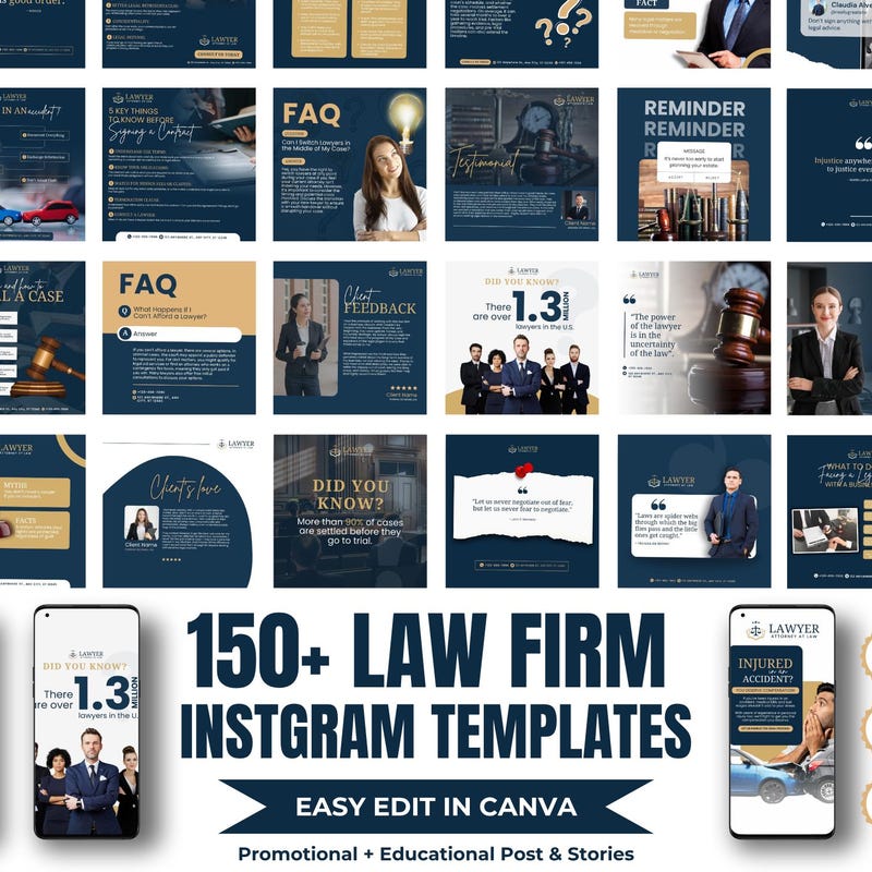 Blue Instagram Template - Etsy