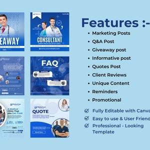 Medical Canva Templates: Social Media Content for Health Professionals ...