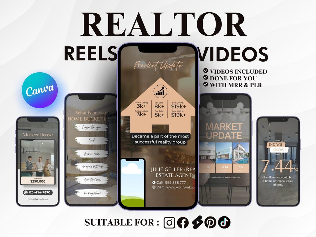 50 Real Estate Reels Templates, Real Estate Instagram Reels, Luxury ...