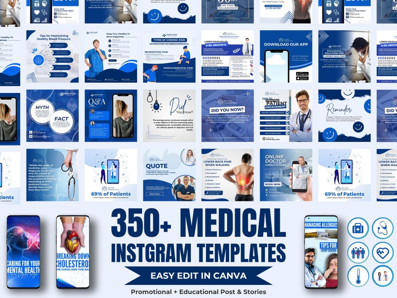 Medical Canva Templates: Healthcare Social Media Marketing Bundle ...
