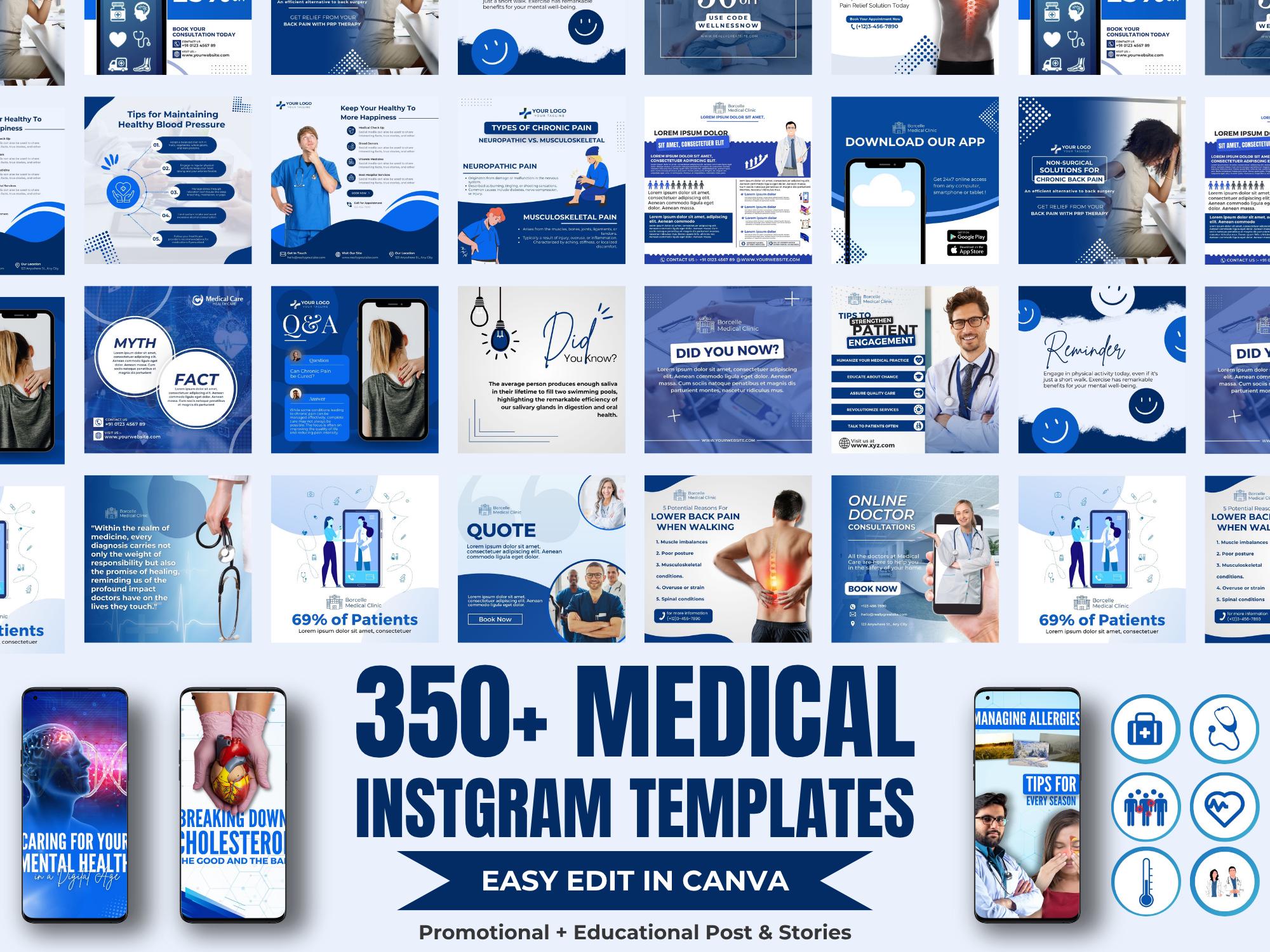 Medical Canva Templates: Healthcare Social Media Marketing Bundle ...