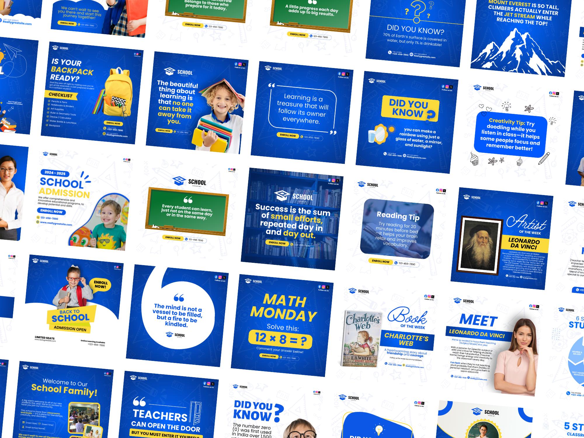Education Social Media Templates – Canva Posts, Stories, Highlight ...