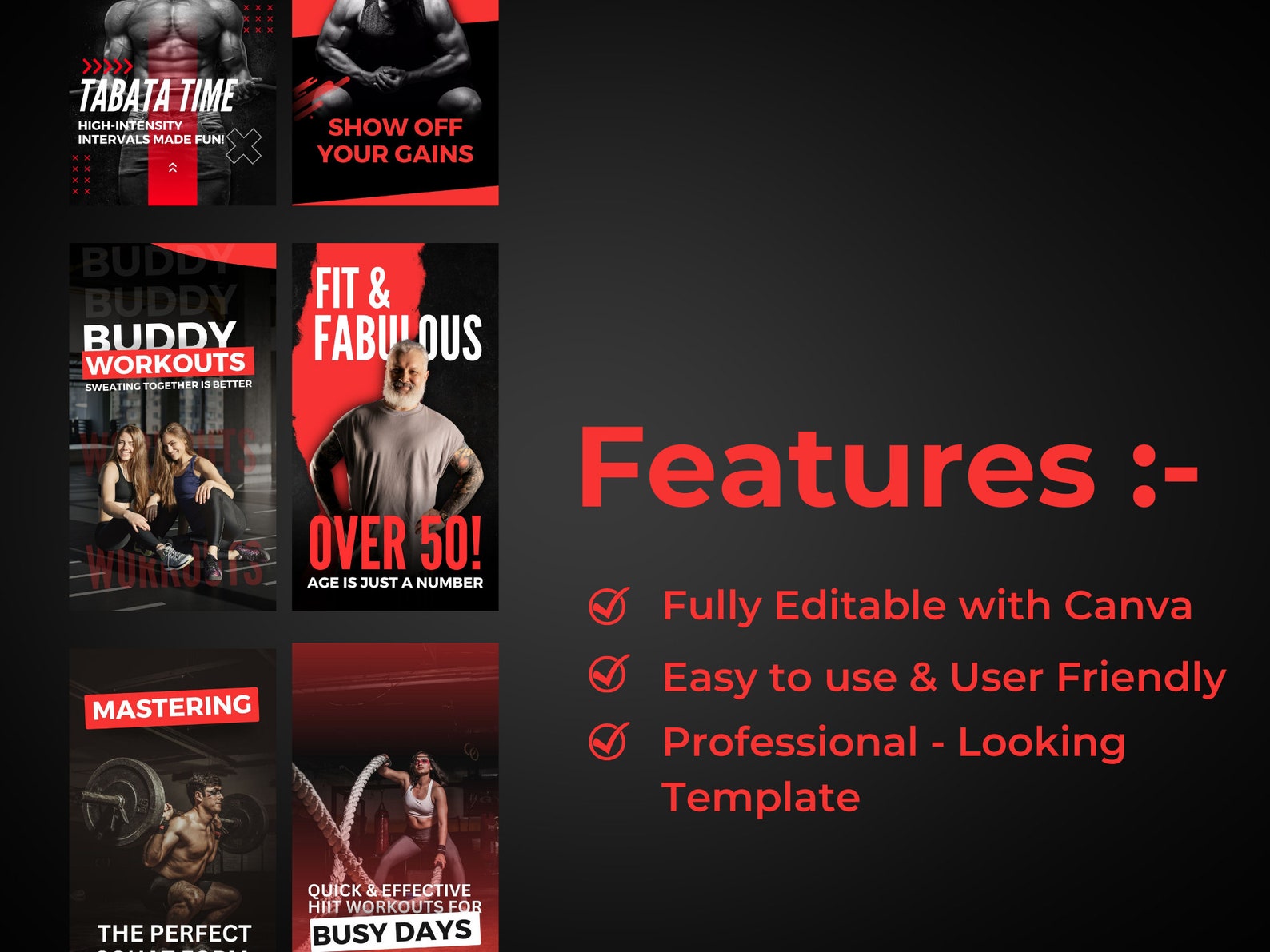 Gym Reel Instagram Cover Templates: Fitness & Sport (canva) - Etsy