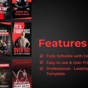 Gym Reel Instagram Cover Templates: Fitness & Sport (canva) - Etsy