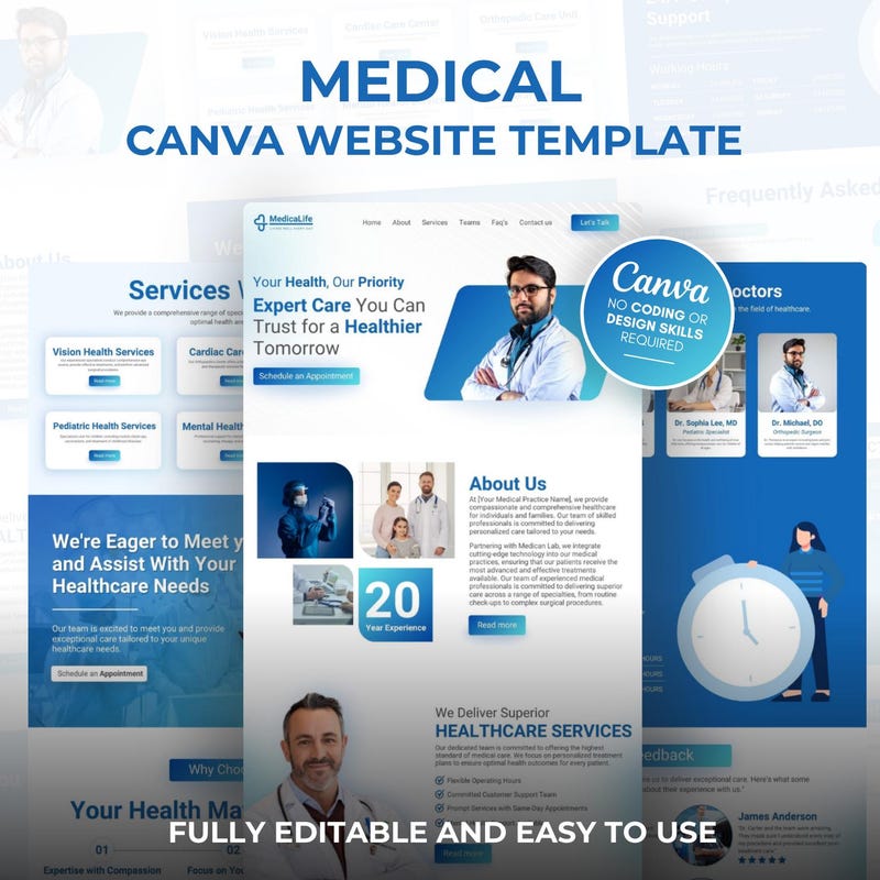 Medical Web Canva - Etsy