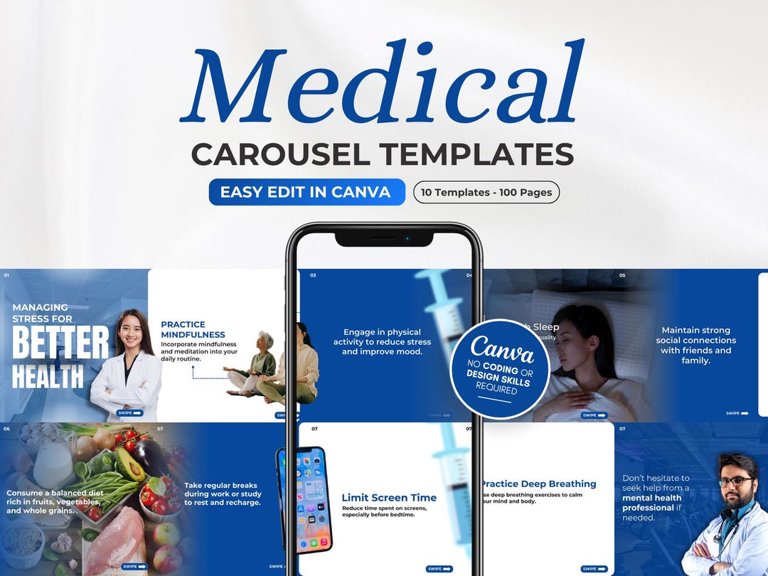 Medical Carousel Templates: Health Professional Branding (100 Templates ...