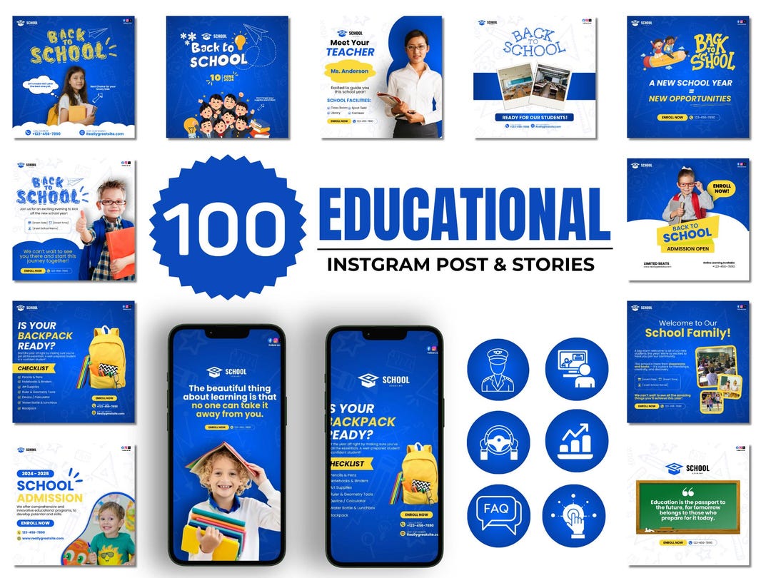 Education Social Media Templates – Canva Posts, Stories, Highlight ...