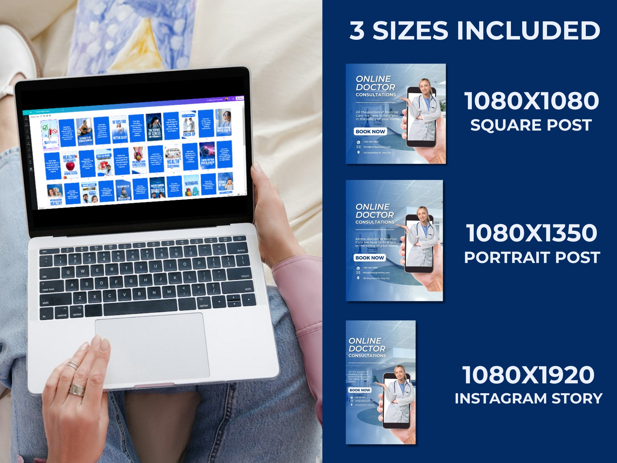 Medical Canva Templates: Healthcare Social Media Marketing Bundle ...