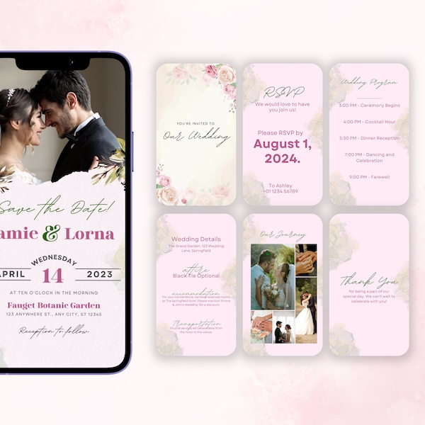 Animated Wedding Invitation Template - Etsy
