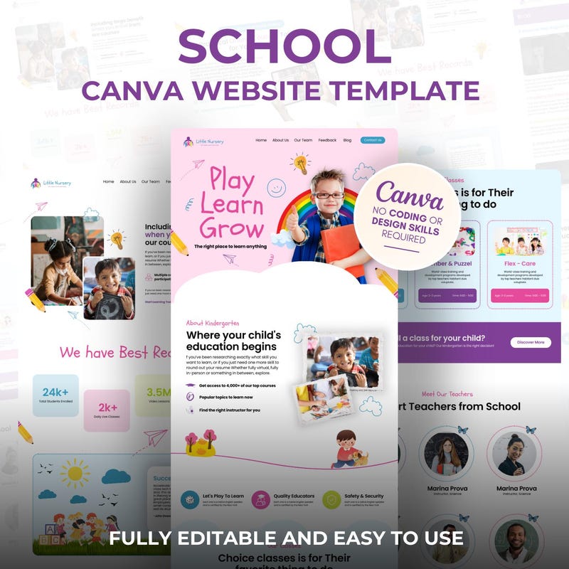 Kids Website Canva Design - Etsy UK