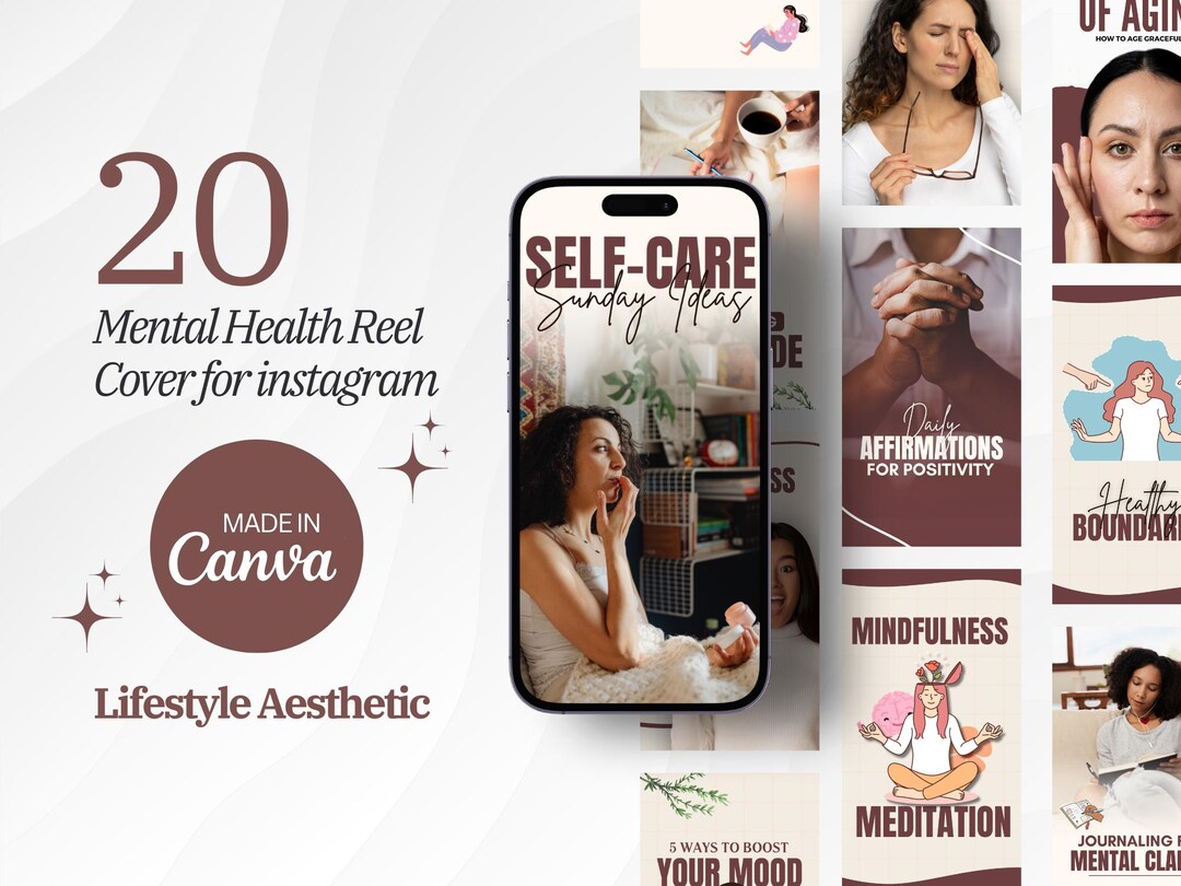 Mental Health Instagram Reel Covers: Therapist & Life Coach Canva ...