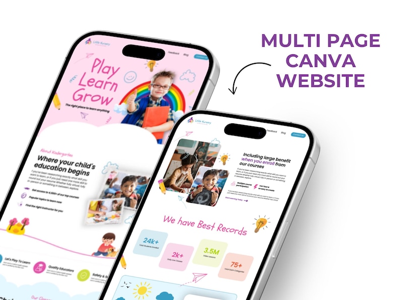 Education Canva Website Template – Canva Design for Daycare ...