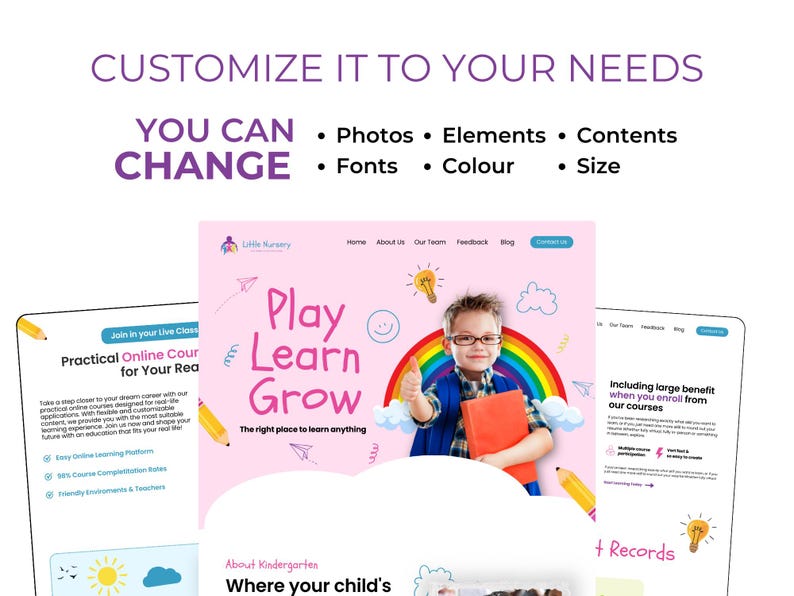 Education Canva Website Template – Canva Design for Daycare ...