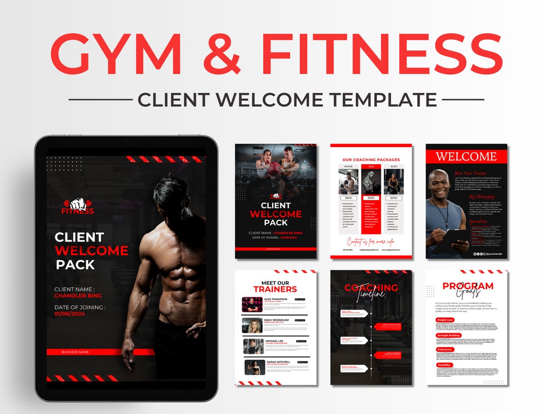 Gym Fitness Welcome Pack: Client Onboarding Canva Template - Etsy
