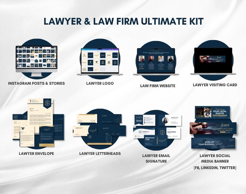Law Firm Instagram Templates: Social Media Canva Branding Kit for ...