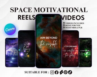 50 Space Motivational Affirmation Reels Instagram Reel Template ...