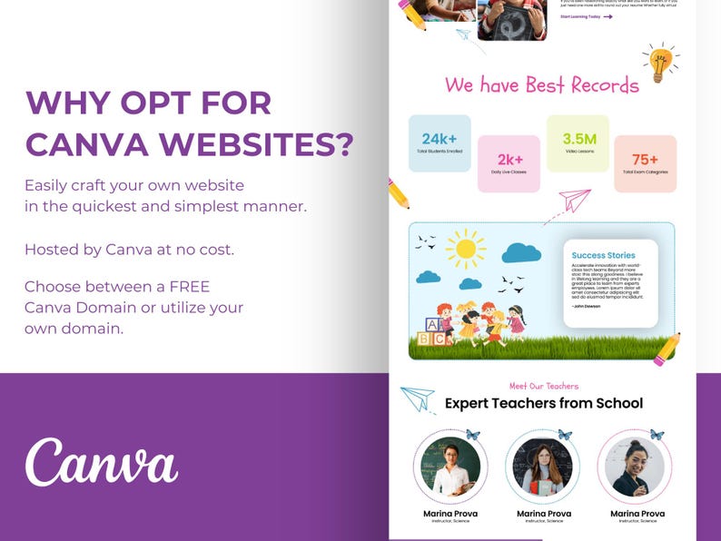 Education Canva Website Template – Canva Design for Daycare ...