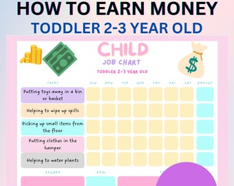 How You Can Earn Money Chart Printable Weekly Chore Chart - Etsy