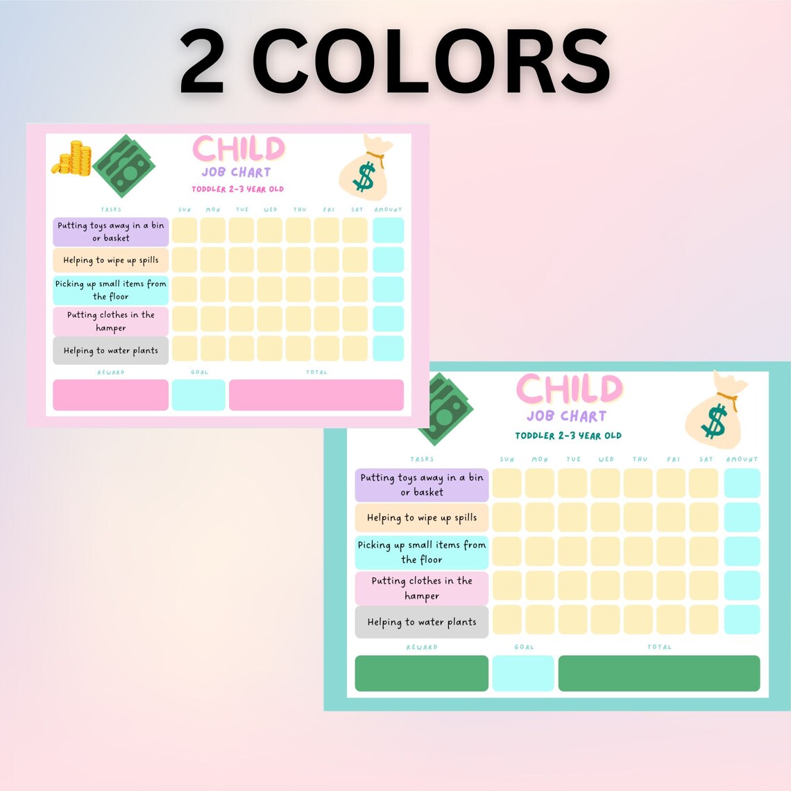 How to Earn Money Chore Toddler Chart, Editable Allowance Chore Chart ...