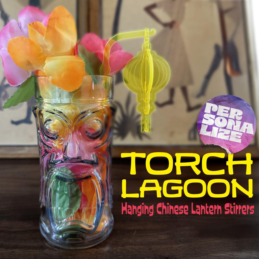 Personalized Tiki Bar Swizzle Sticks: Engraved Chinese Lantern Stirrers ...