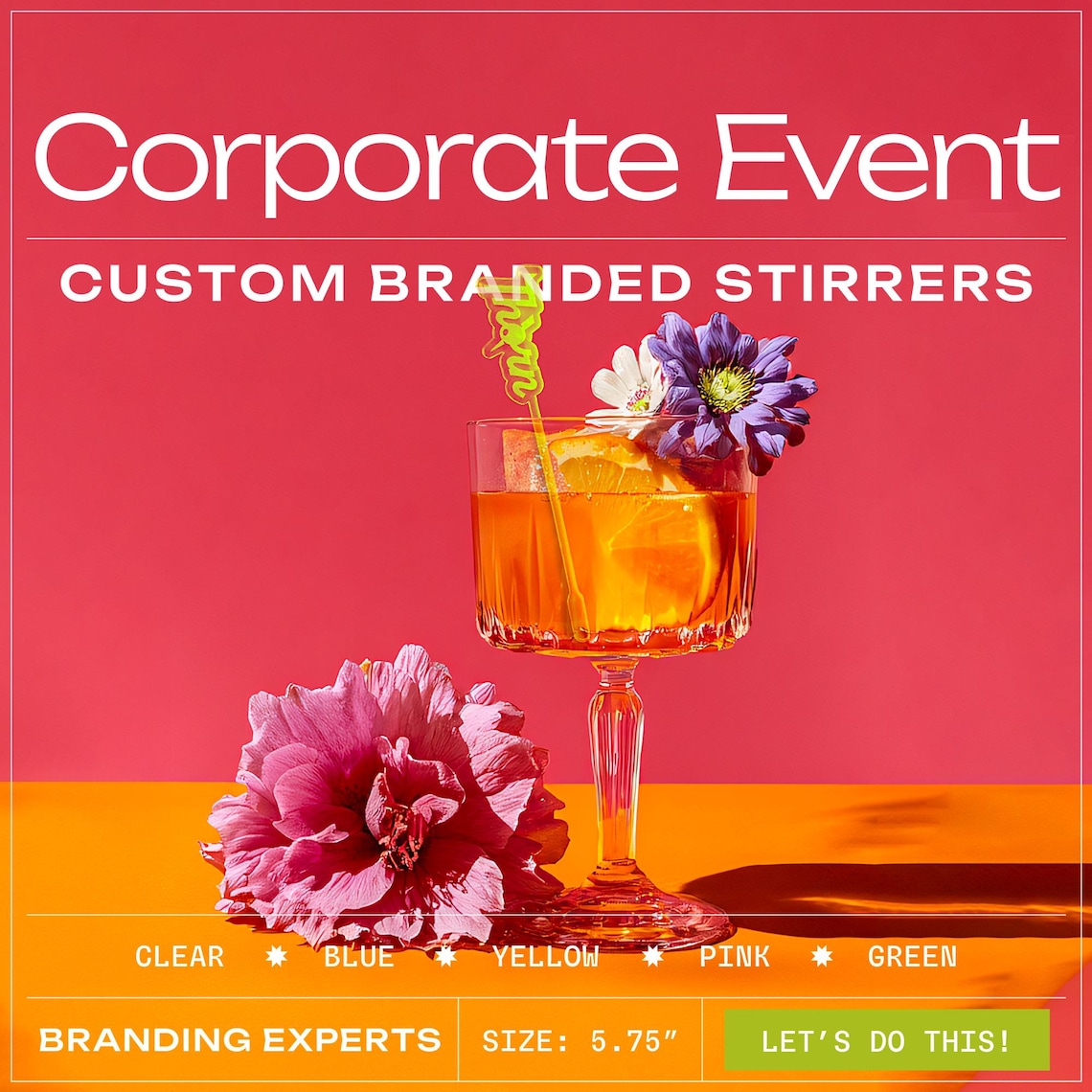 Custom Logo Cocktail Stirrers: Corporate Event Swizzle Sticks - Etsy