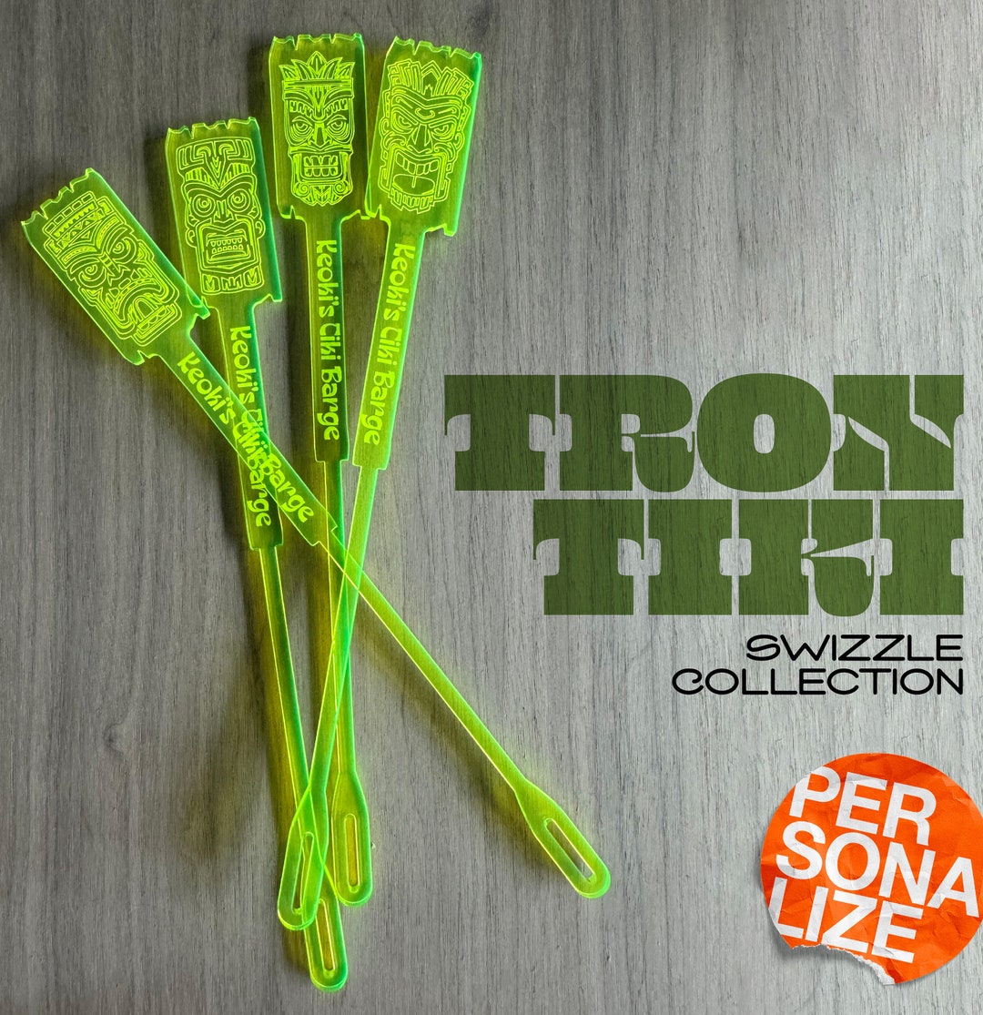 Personalized Tiki Drink Stirrers. Unique, Custom, Engraved Tiki Swizzle ...