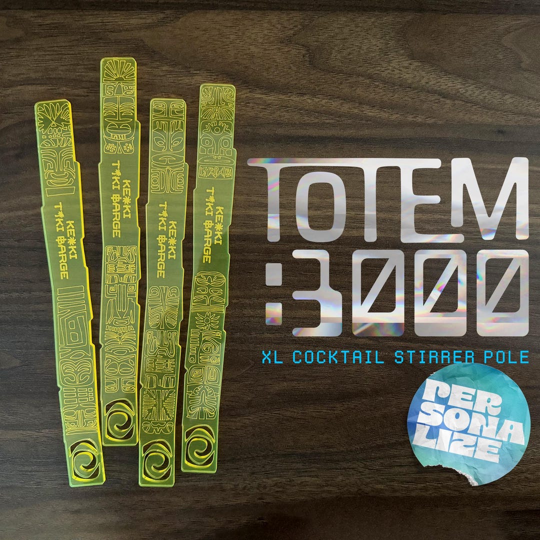 Personalized Tiki Stirrers: Totem Pole Swizzle Sticks - Set of 4 - Etsy