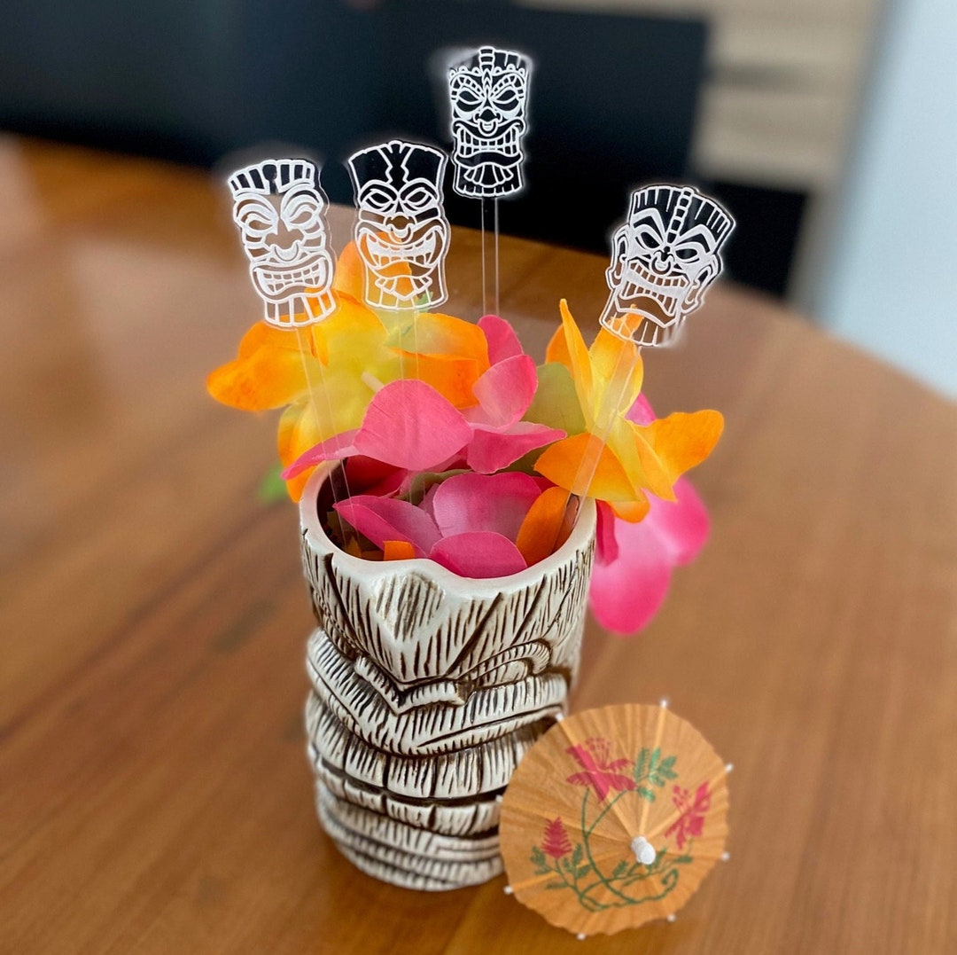 Tiki Stirrer Set of 4 Extra Long Stirrers, Polynesian Pop Barware ...