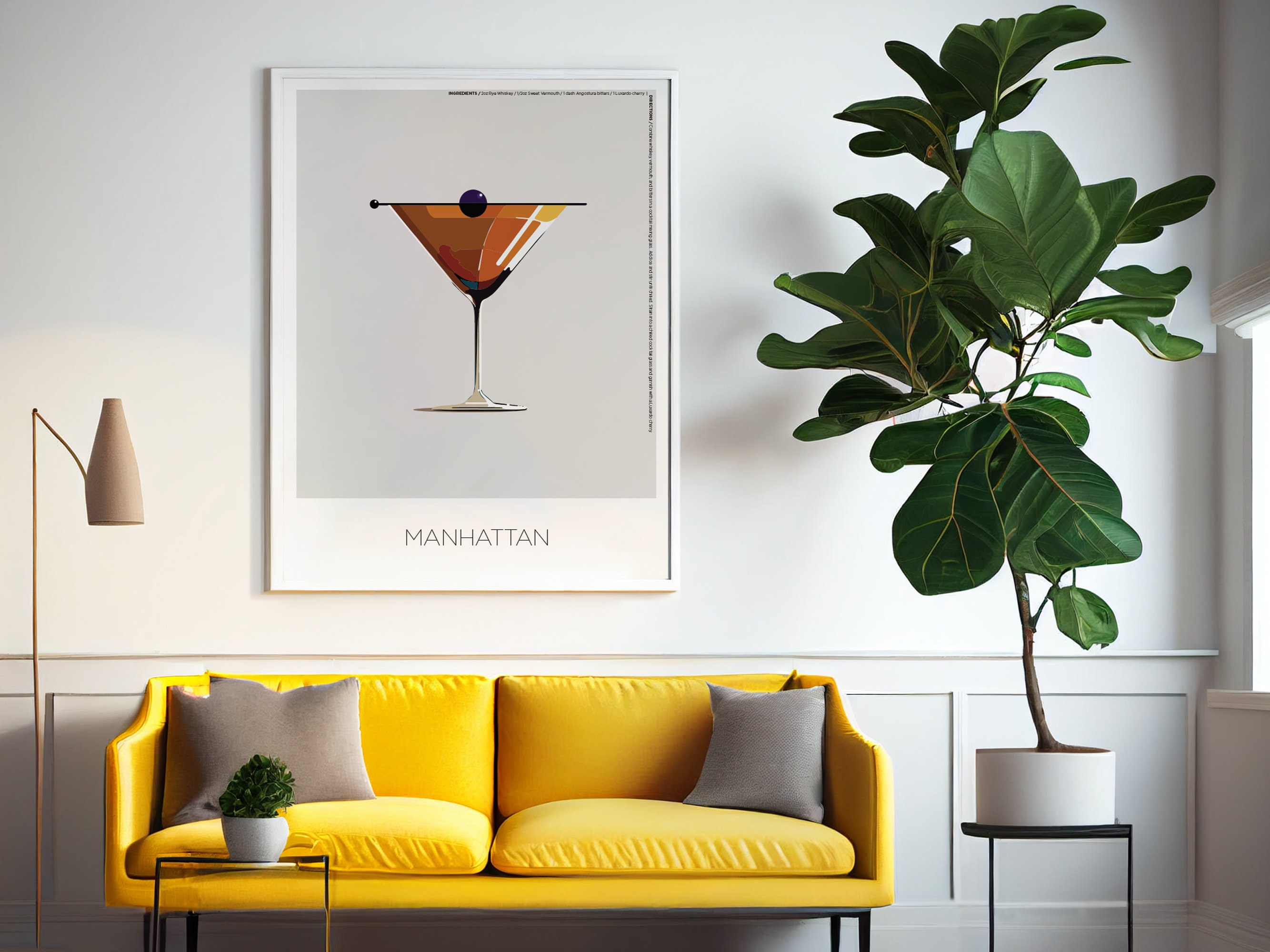 Digital Download Manhattan Cocktail Poster Wall Art. - Etsy