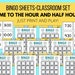 Bingo Sheets: Time to the Hour and Half Hour, Telling Time Bingo Cards ...