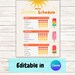 Summer Schedule Editable Template, Kids Summer Schedule Checklist ...