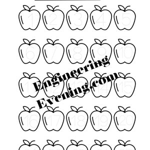 Apple Writing Numbers 1-25, Preschool, Kindergarten, First Grade ...