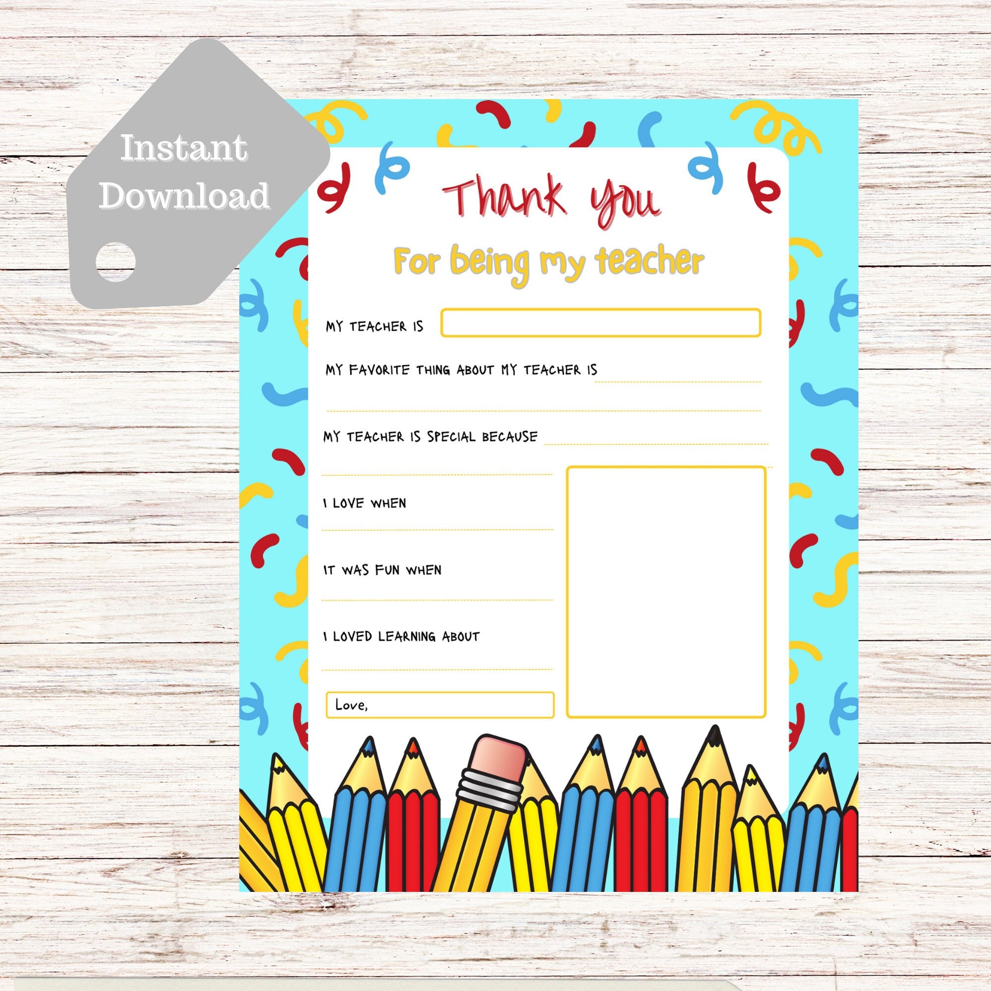 Teacher Appreciation Week, Teacher Thank You Letter, Thank You Note ...