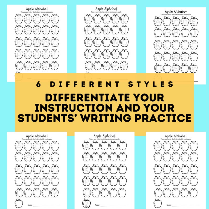 Uppercase Letter Writing Worksheet, Apple Handwriting Letter Tracing ...