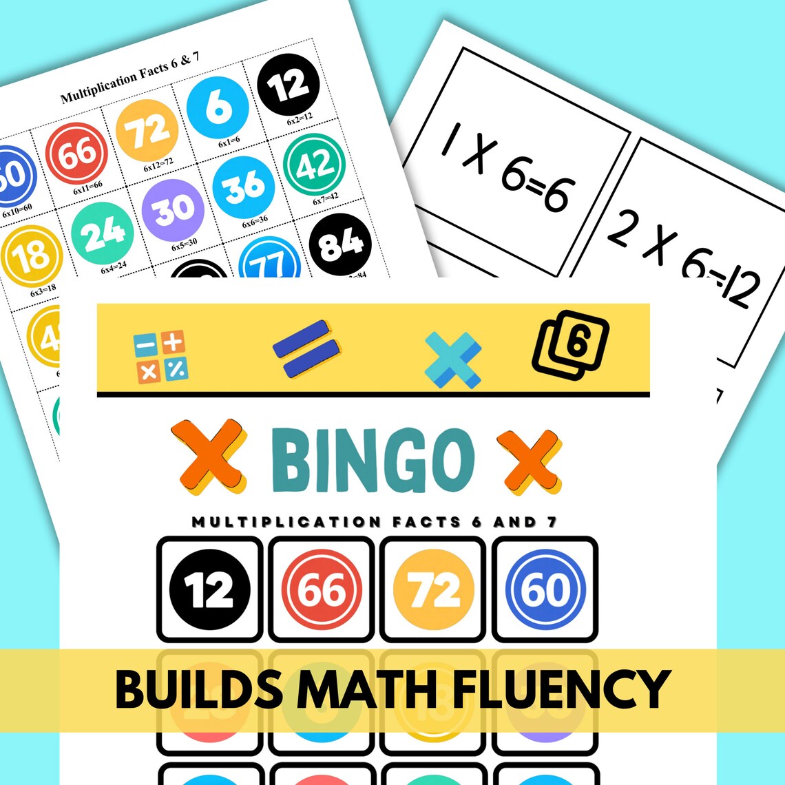 Multiplication Bingo, Multiplication Facts 6 and 7, Math Games, 3rd ...