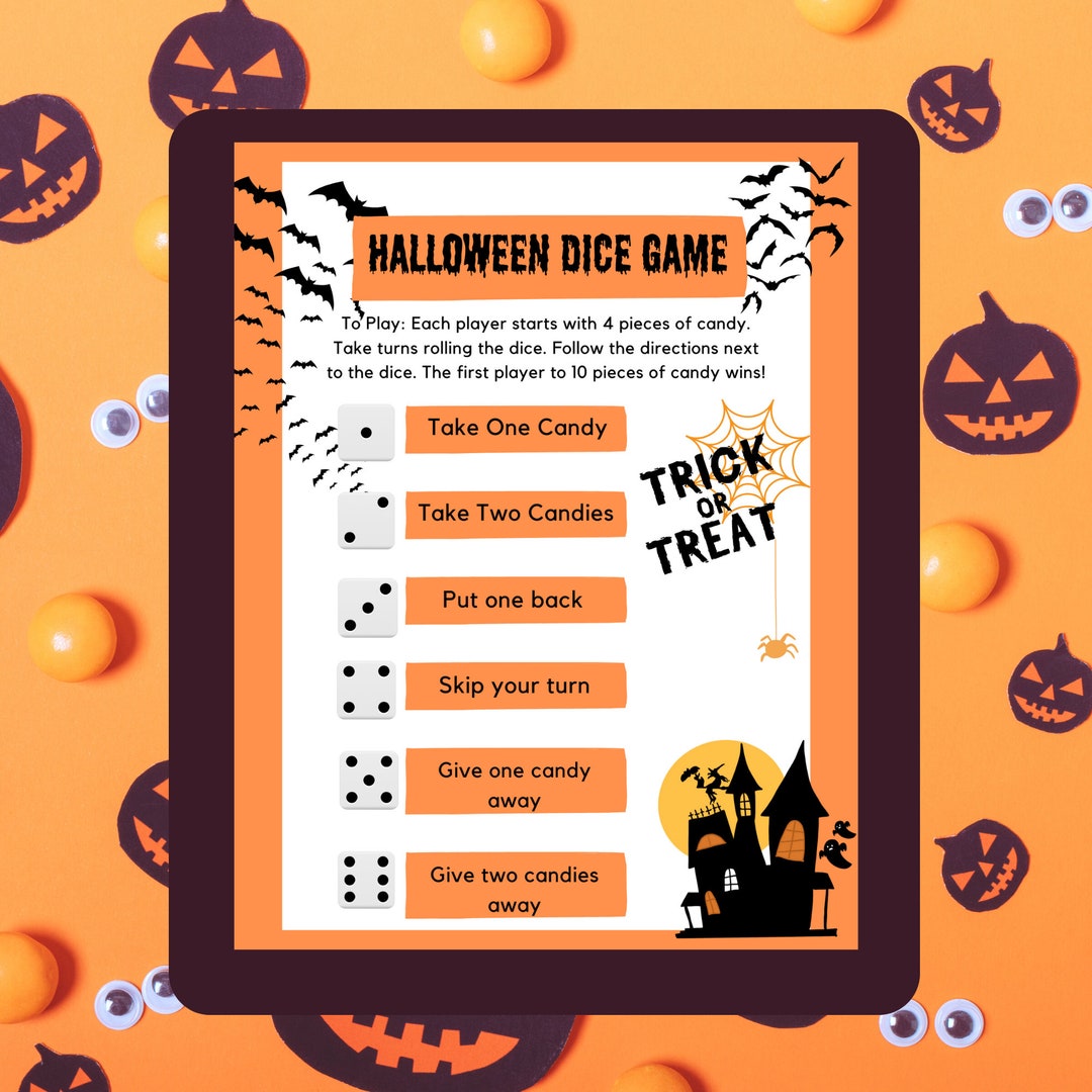 Halloween Dice Game, Halloween Candy Game, Easy Halloween Party Games ...