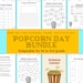 End of the School Year Popcorn Day Bundle, Popcorn Theme Day, Popcorn ...