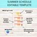 Summer Schedule Editable Template, Kids Summer Schedule Checklist ...