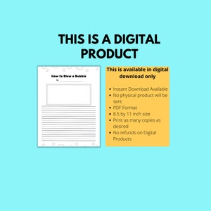 Printable-how to Blow a Bubble, Creative Writing Worksheets, First ...