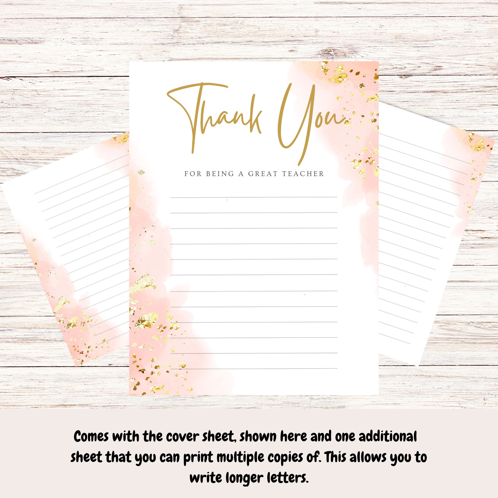 Teacher Appreciation Letter, Teacher Thank You Note, End of Year Letter ...