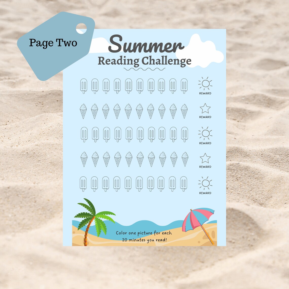 Summer Reading Challenge Printable, Summer Reading Challenge for Kids ...