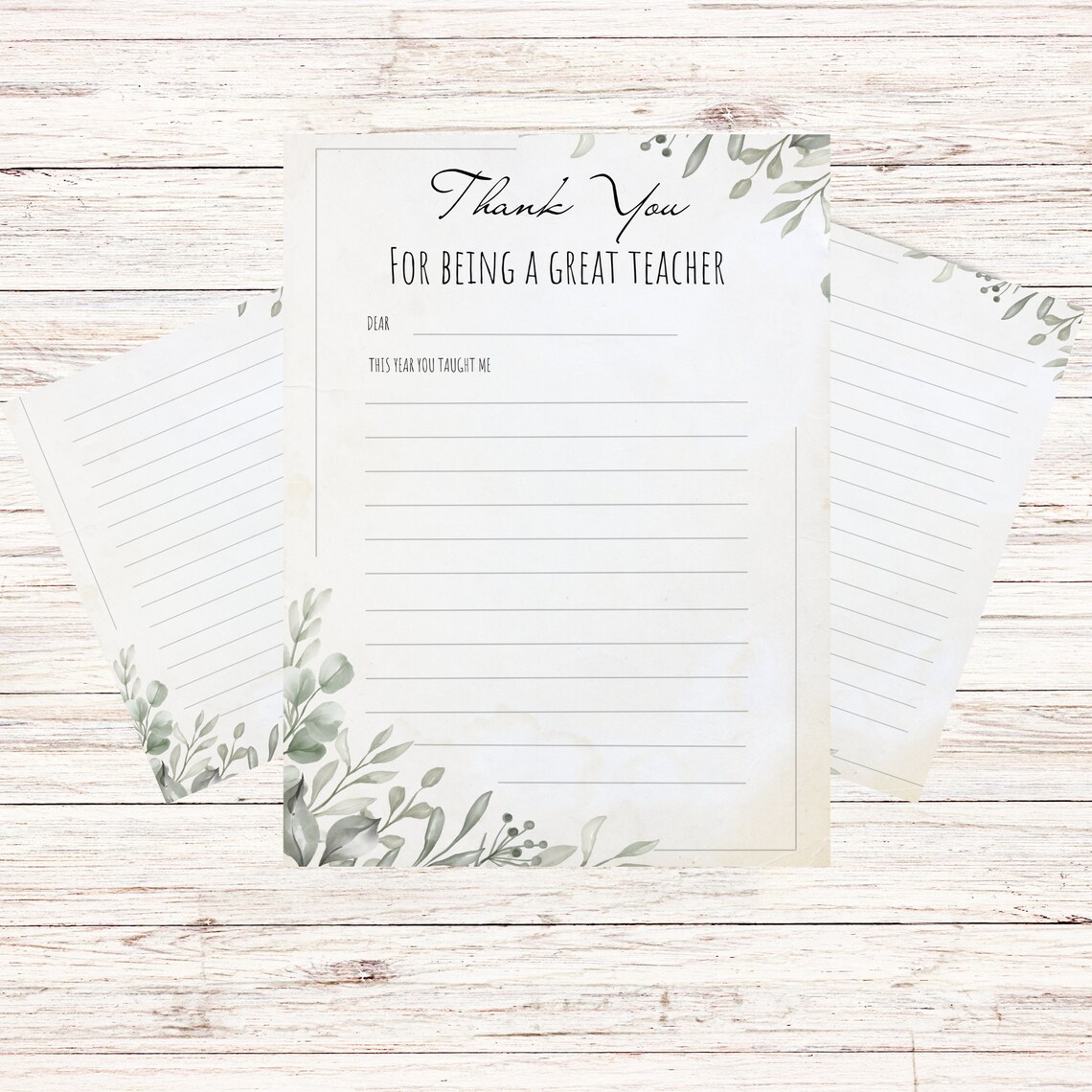 Teacher Appreciation Note, Teacher Thank You Letter, End of Year Letter ...