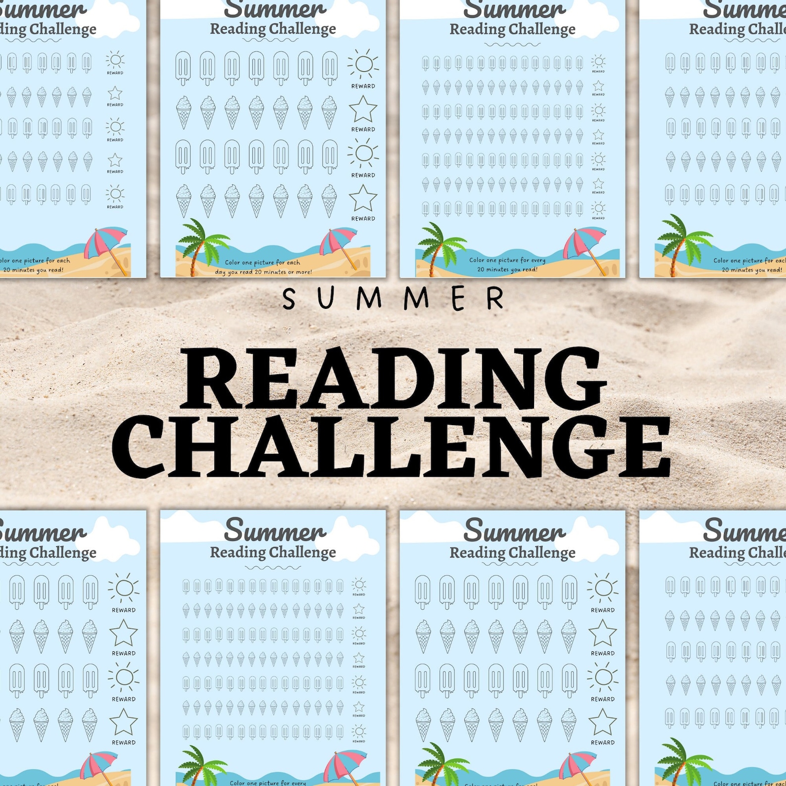 Summer Reading Challenge Printable, Summer Reading Challenge for Kids ...