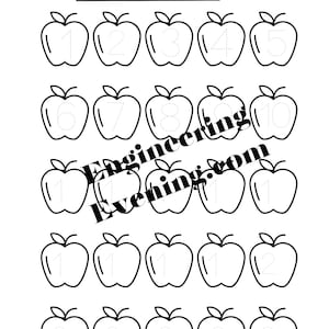 Apple Writing Numbers 1-25, Preschool, Kindergarten, First Grade ...