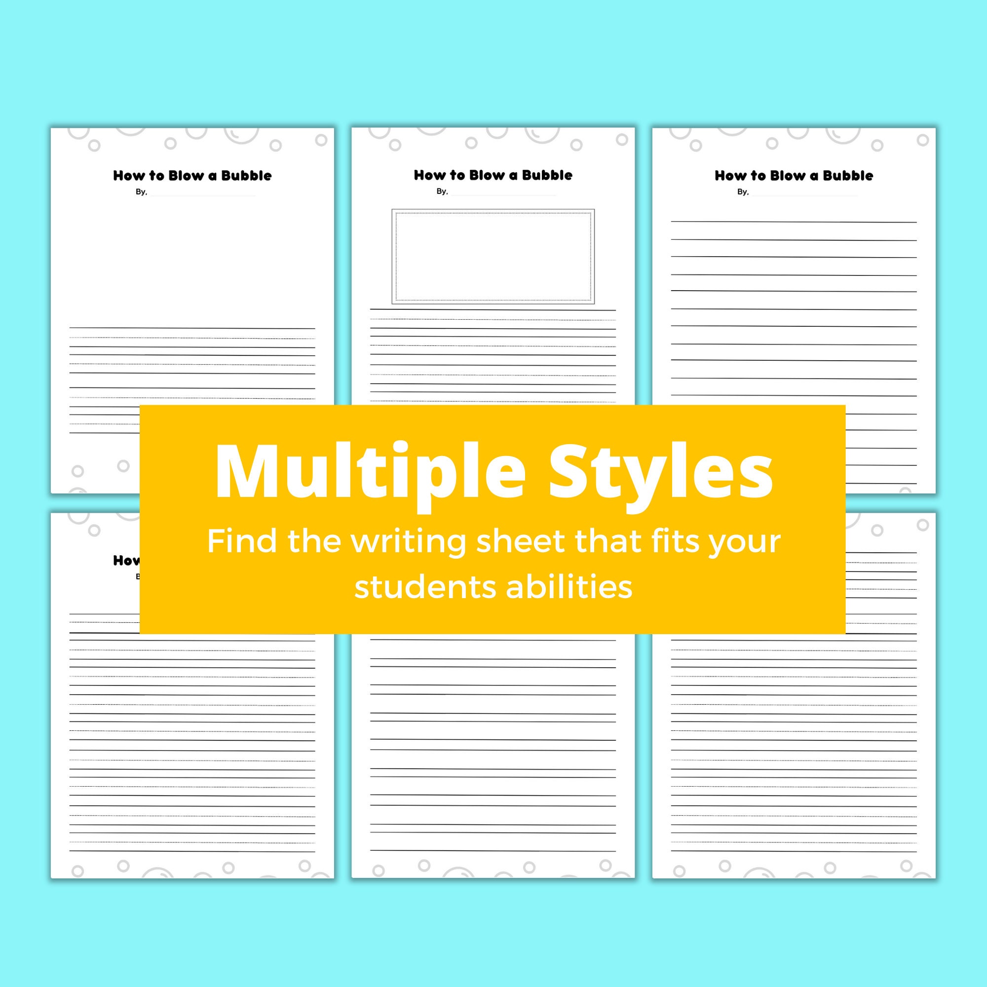 1st-3rd Grade Bubble Theme Day Lesson Bundle, Bubble Activities in ...