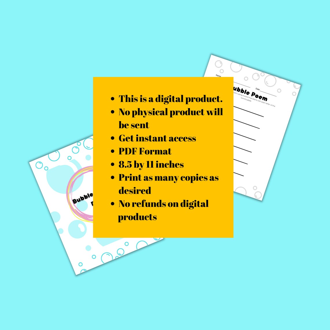 1st-3rd Grade Bubble Theme Day Lesson Bundle, Bubble Activities in ...