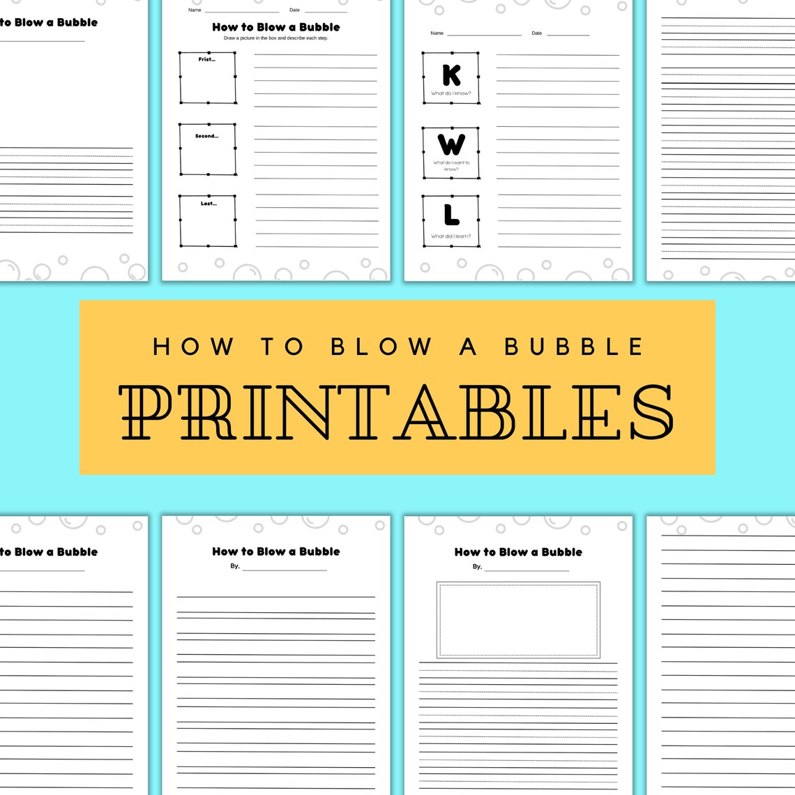 Printable-how to Blow a Bubble, Creative Writing Worksheets, First Grade Writing Sheets, Second ...