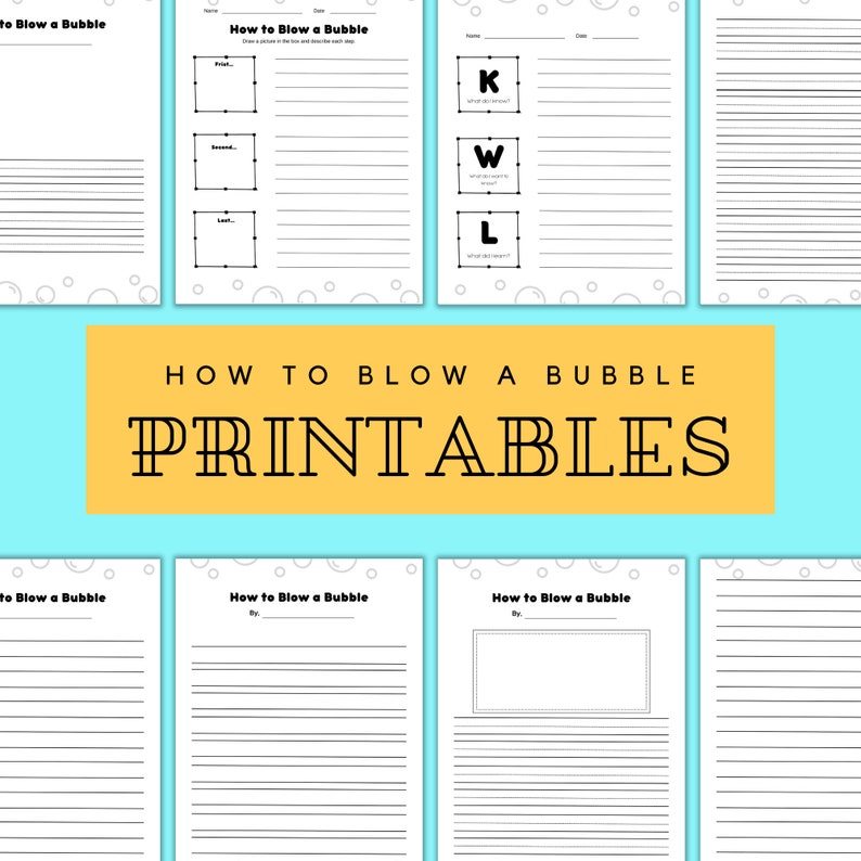 Printable-how to Blow a Bubble, Creative Writing Worksheets, First ...